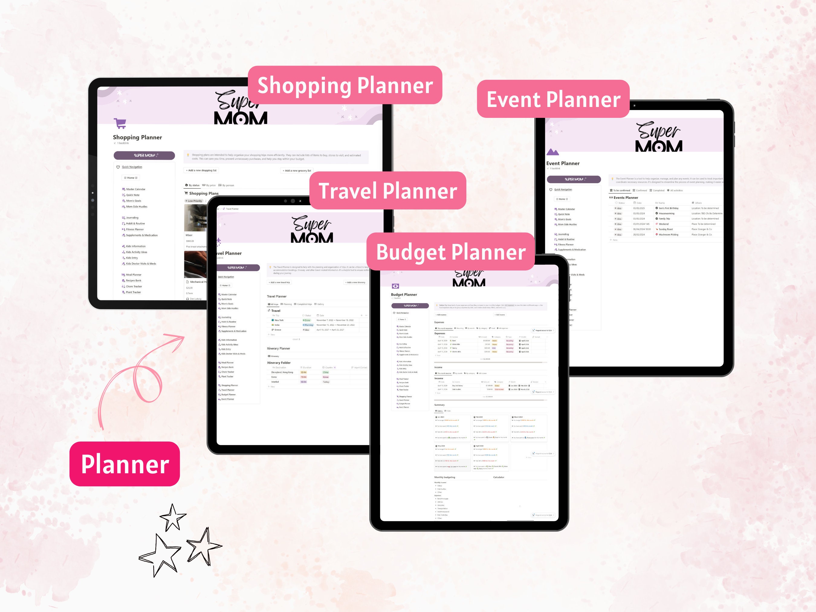 Mom Planner Notion Template, Family Notion Template, Habit Tracker, Mom ...