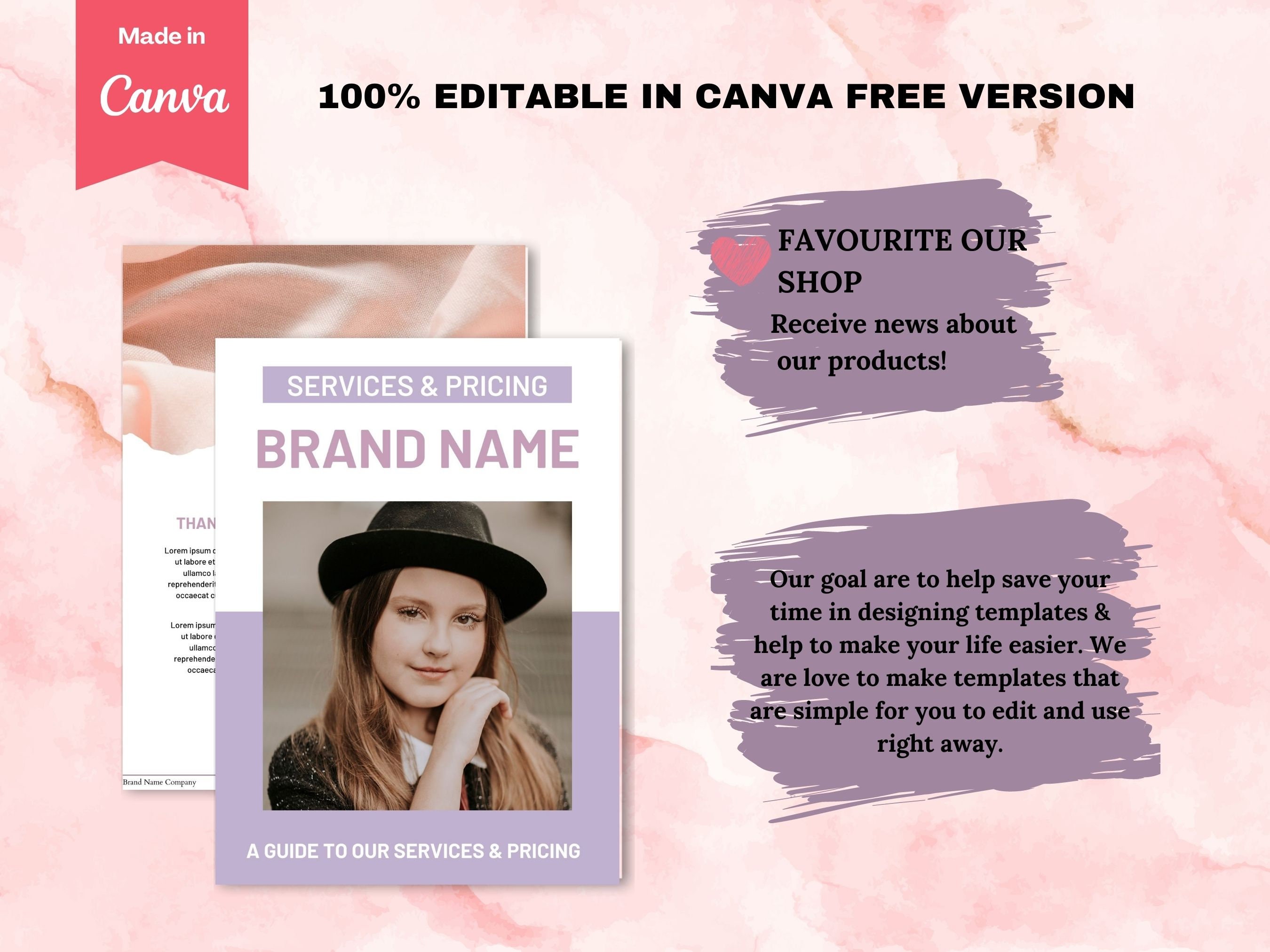 Services and Pricing Guide Canva Template, Pricing Template, Client ...