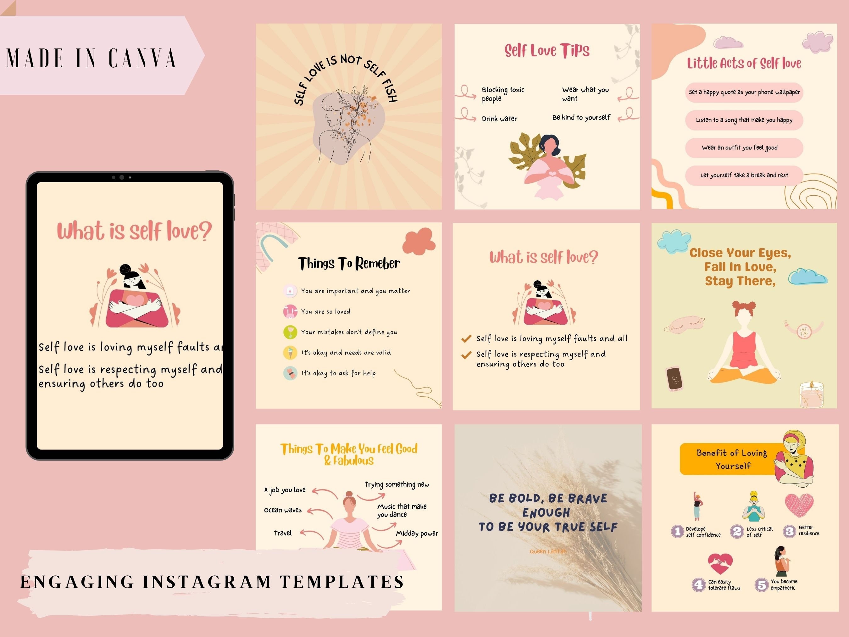 30 Done for You Self Love Engagement Social Media Post, Life Coaching ...