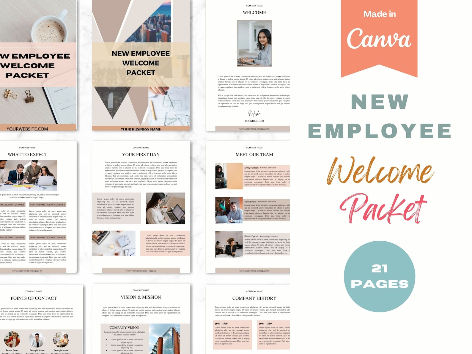 New Hire Welcome Packet, New Employee Guide, Employee Welcome Package, Employee Onboarding Canva ...