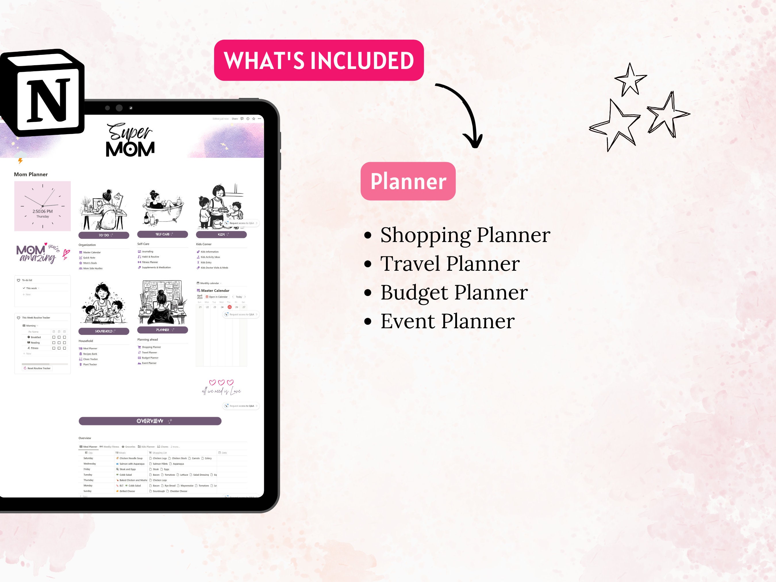 Mom Planner Notion Template, Family Notion Template, Habit Tracker, Mom ...