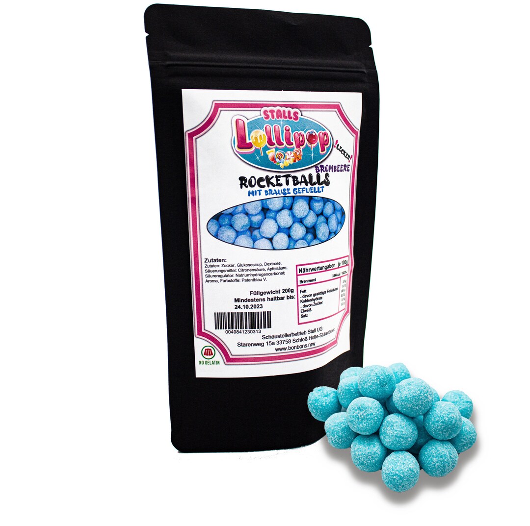 Rocket Balls Blackberry 200g Filled Effervescent Balls Sweets From ...