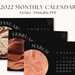 2022 Monthly Calendar Digital Printable Modern Black Elegant Dark ...