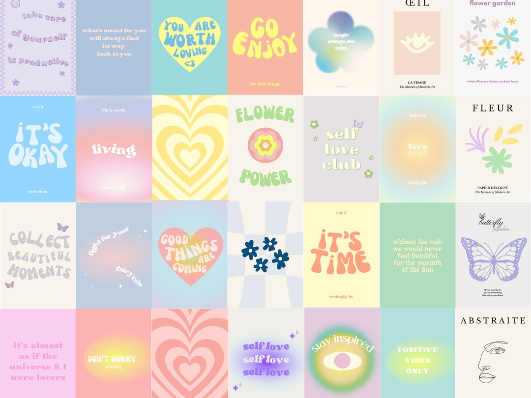 Danish Pastel Collage Wall Art Printables | 56 Soft Pastel Color Room ...