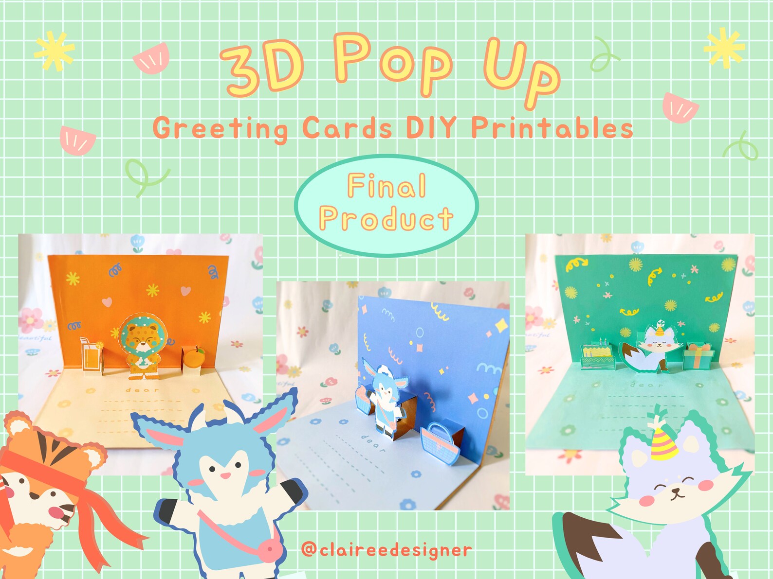 DIY 3D Greeting Cards Printables | Rainbow Color Appreciation Cards ...