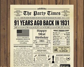 1931 Birthday Sign - Etsy