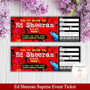 Editable ED SHEERAN Concert Ticket Mathematics Tour 2022 | Etsy UK