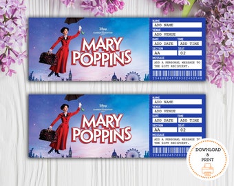 Mary Poppins Ticket - Etsy