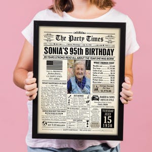 95th Birthday Gift Ideas, Back in 1930 Sign, 1930 USA, 95th Birthday ...