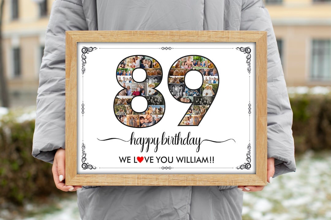 89th Birthday Gift, 89th Birthday Party Decoration - 89 Number Photo ...