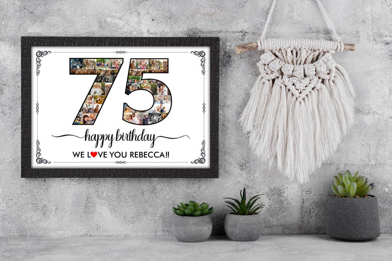 75th Birthday Gift 75th Birthday Party Decoration 75 Number - Etsy