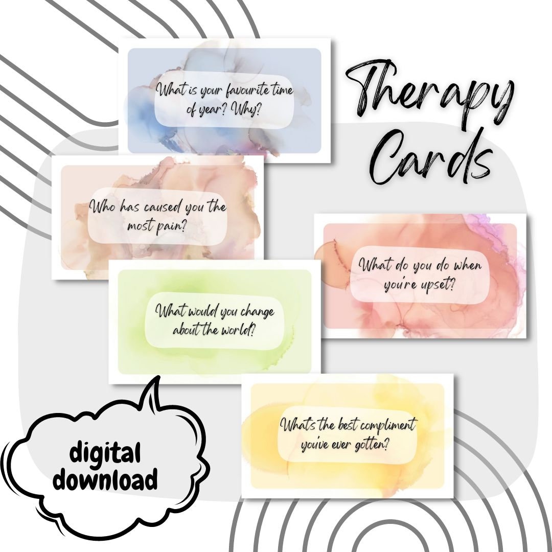 Conversation Starter Cards, Therapy Question Cards for Teens, Therapist ...