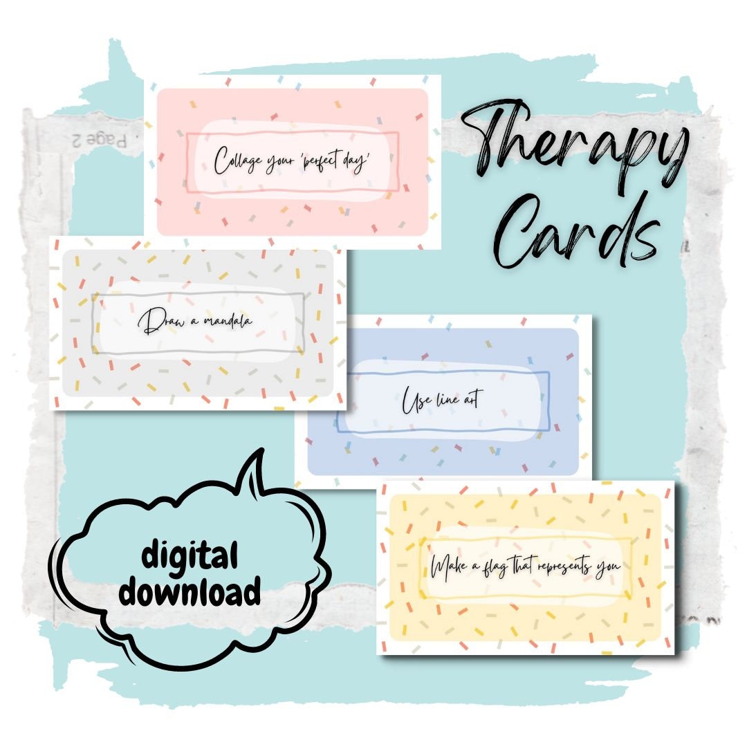Art Therapy Question Cards, Art Prompts Cards, Conversation Starter ...