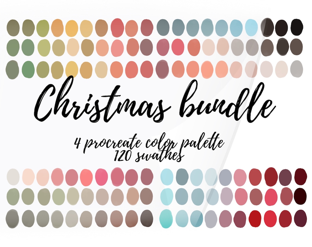 Christmas Procreate Color Palette Bundle iPad Procreate Tools Christmas ...