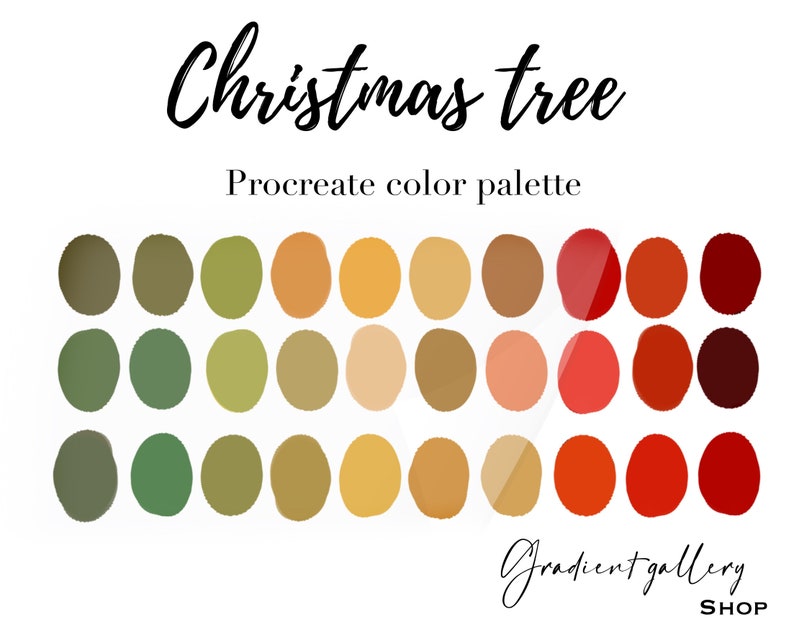 Christmas Tree Procreate Color Palette Ipad Procreate Tools - Etsy