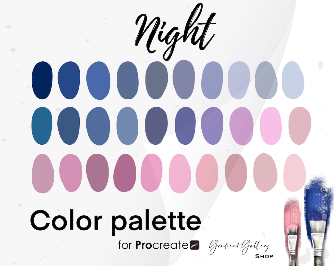 Night Procreate Color Palette iPad Procreate Tools Dark Color Swtches ...