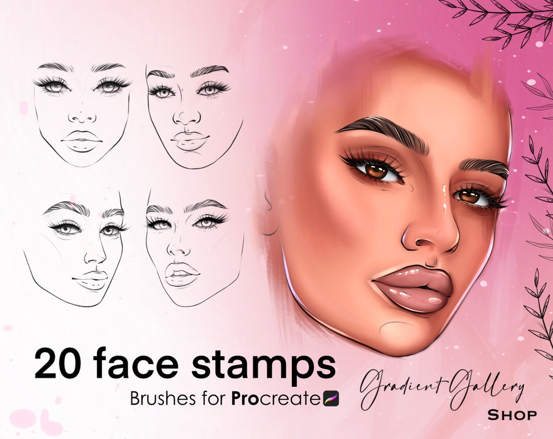 Procreate Face Stamps Procreate Face Brushes Face Illustrations Brush ...