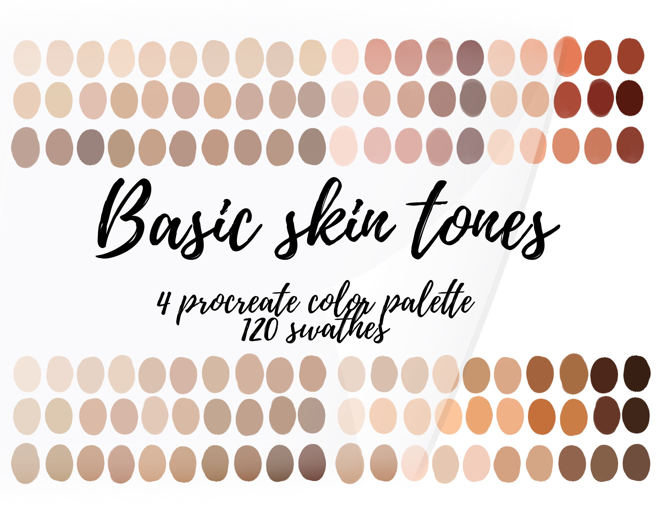 Basic Skin Tones Procreate Color Palette Bundle Ipad | Etsy India