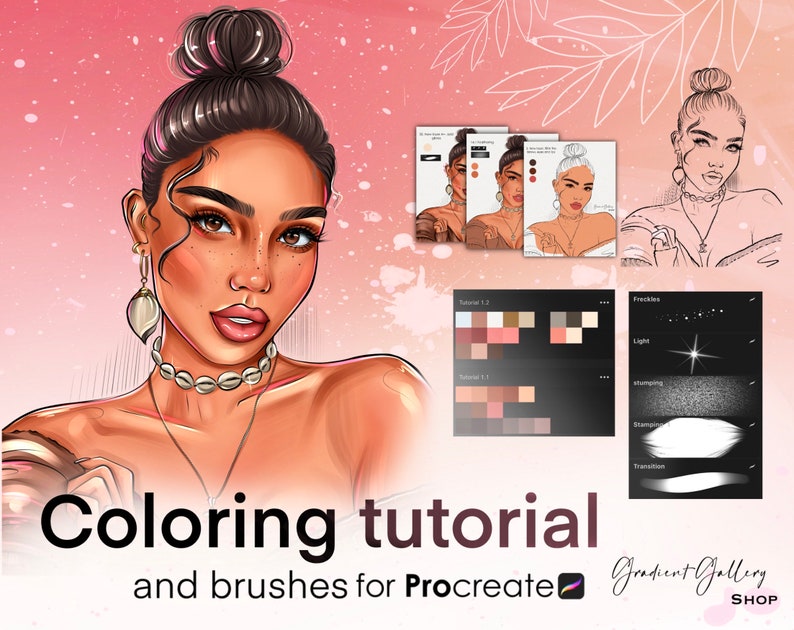Procreate Portrait Coloring Tutorial Beginner Artists Coloring Etsy