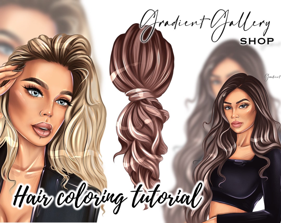 Procreate Hair Coloring Tutorial Beginner Artists Coloring Procreate ...