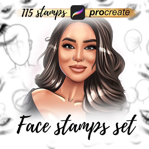 Procreate Full Face Brushes Set Face Templates Set for - Etsy