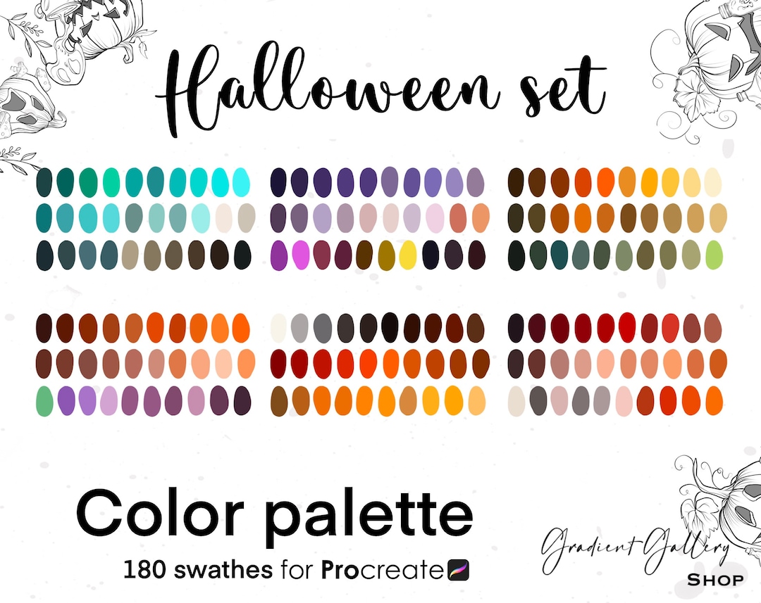 Halloween Procreate Color Palette Bundle Potions Colour Palettes Withes ...
