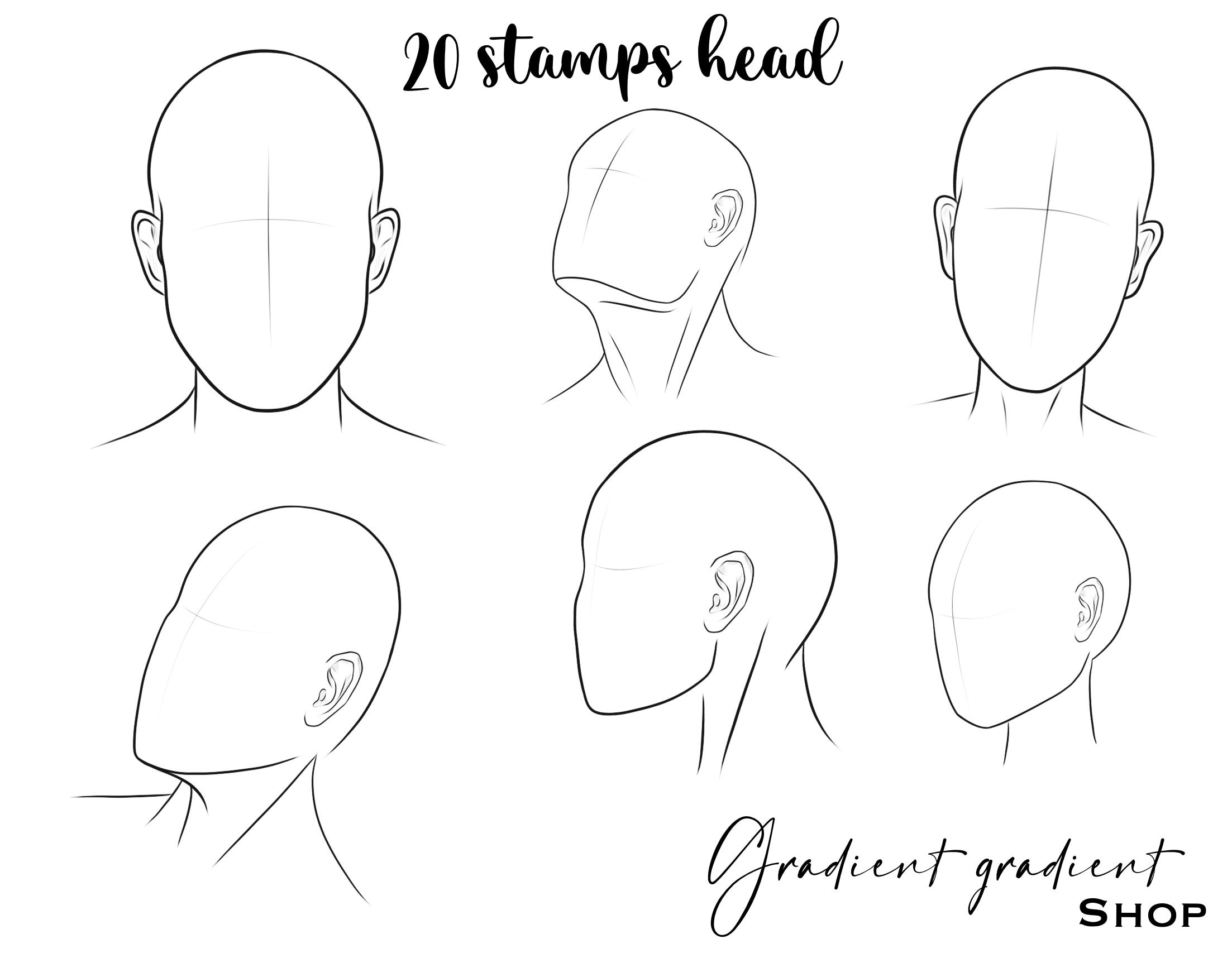 Procreate Full Face Brushes Set Face Templates Set for Artists - Etsy