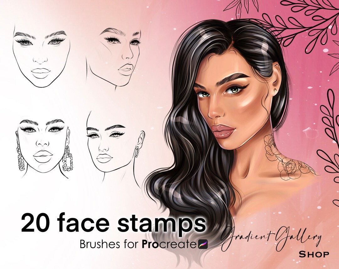 Procreate Face Stamps Procreate Face Brushes Face - Etsy