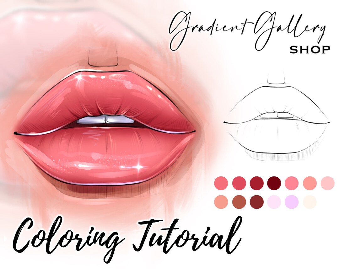 Procreate Lips Coloring Tutorial Beginner Artists Coloring - Etsy