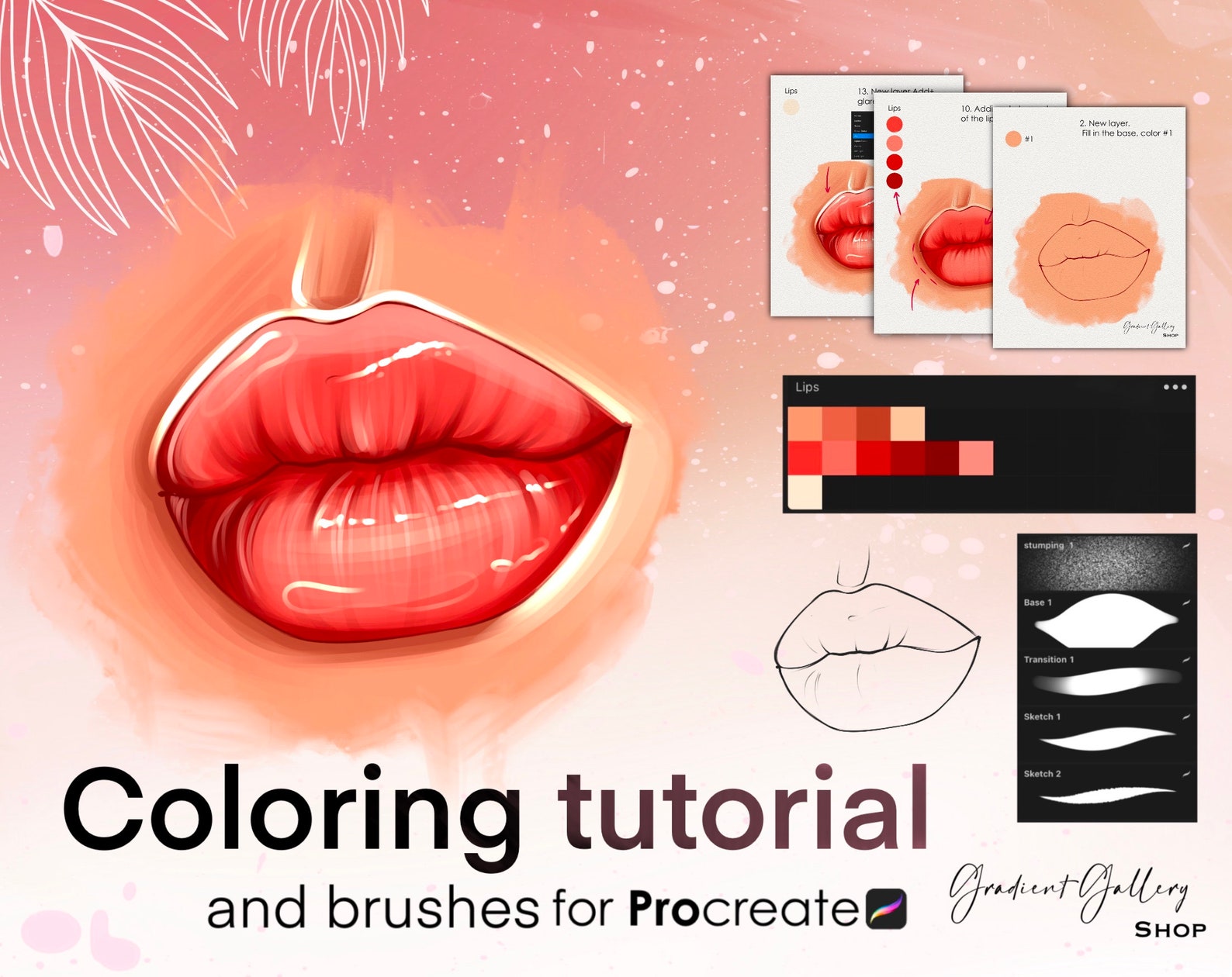 Procreate Lips Coloring Tutorial Beginner Artists Coloring - Etsy