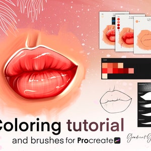 Procreate Lips Coloring Tutorial Beginner Artists Coloring Procreate Face Brushes Lips Coloring ...