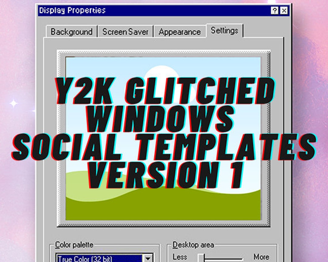 Y2K Glitched Windows Social Media Templates: Editable Canva (digital ...