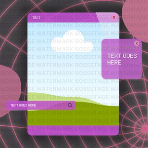 Y2K Glitched Windows Social Media Templates: Editable Canva (digital ...