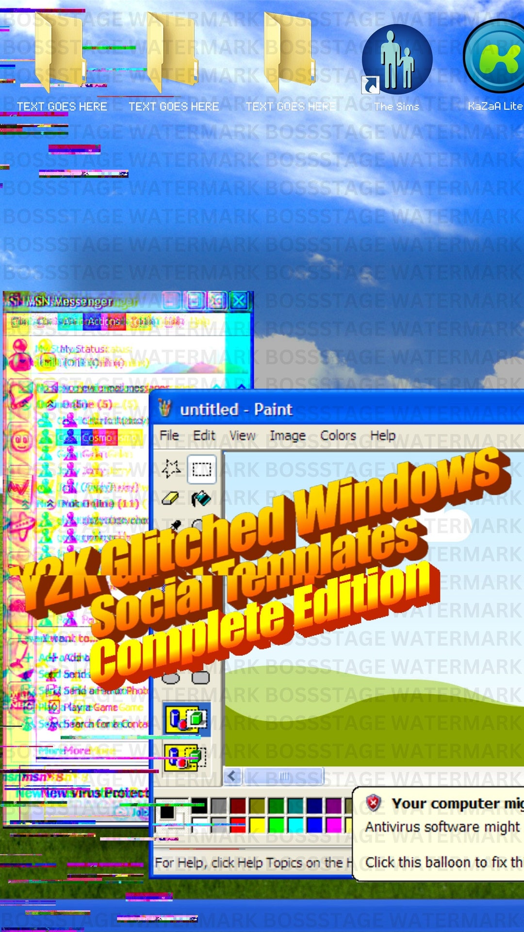 Y2K Complete Edition Glitched Windows XP Limewire Social Media - Etsy
