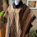 Vintage Made in Mexico Geometric Print Poncho / Retro Brown & Black ...