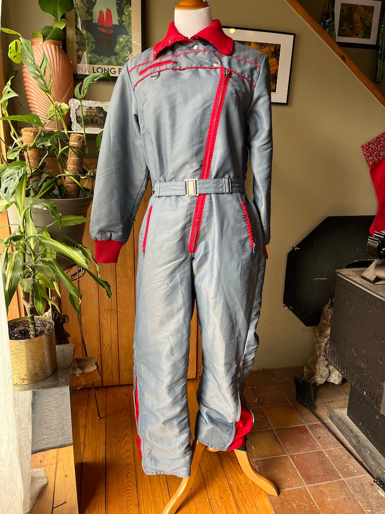Vintage 60s 70s Blue & Red One-piece Womens Snowsuit / Retro - Etsy