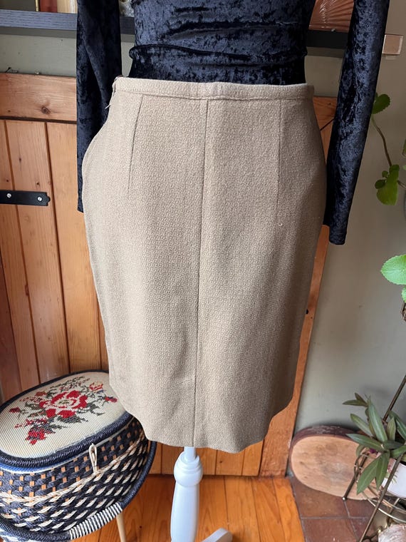 Vintage 50s Light Brown Cross Hatch Textured Wool Ski… - Gem