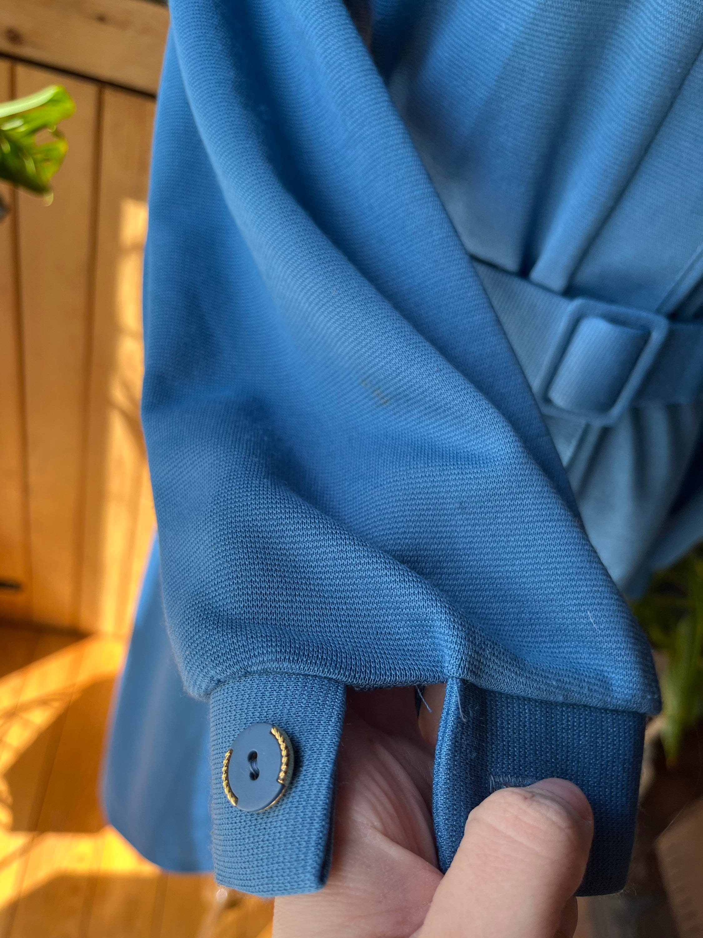 Vintage 80s Blue Button-up Belted Midi Dress / Retro 1980s Does 40s ...