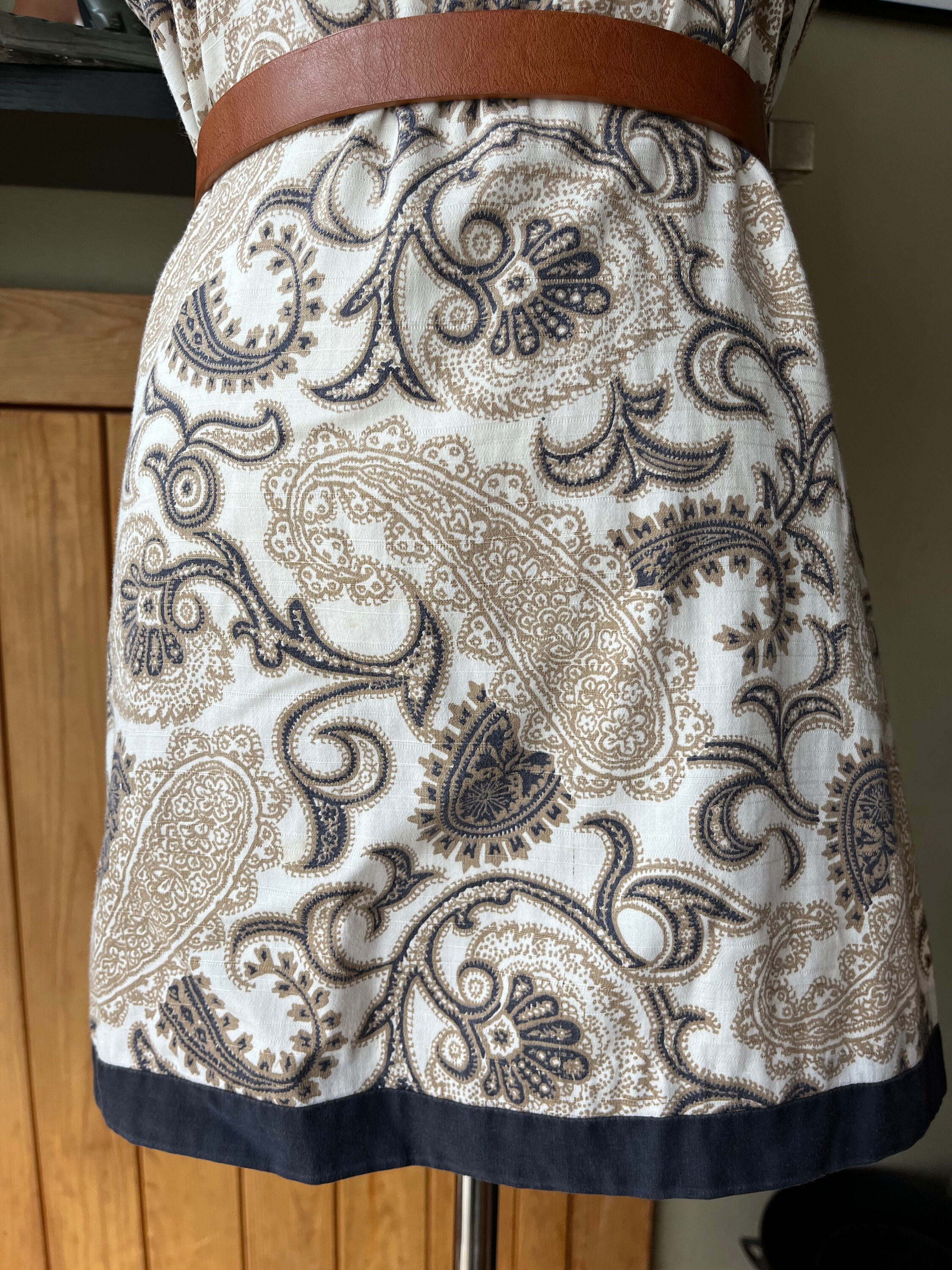 Vintage 60s Neutral Tone Paisley Print Tunic Top / Retro 1960s Boho ...