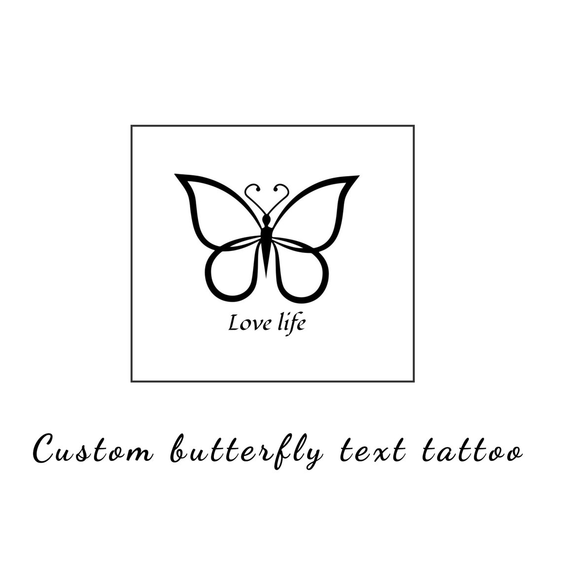 Custom Butterfly& Name Tattoo Design Files Tattoo Design - Etsy