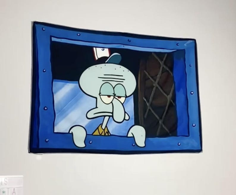 Squidward Tapestry | Funny Fabric Wall Art Hanging | Unique Bikini ...