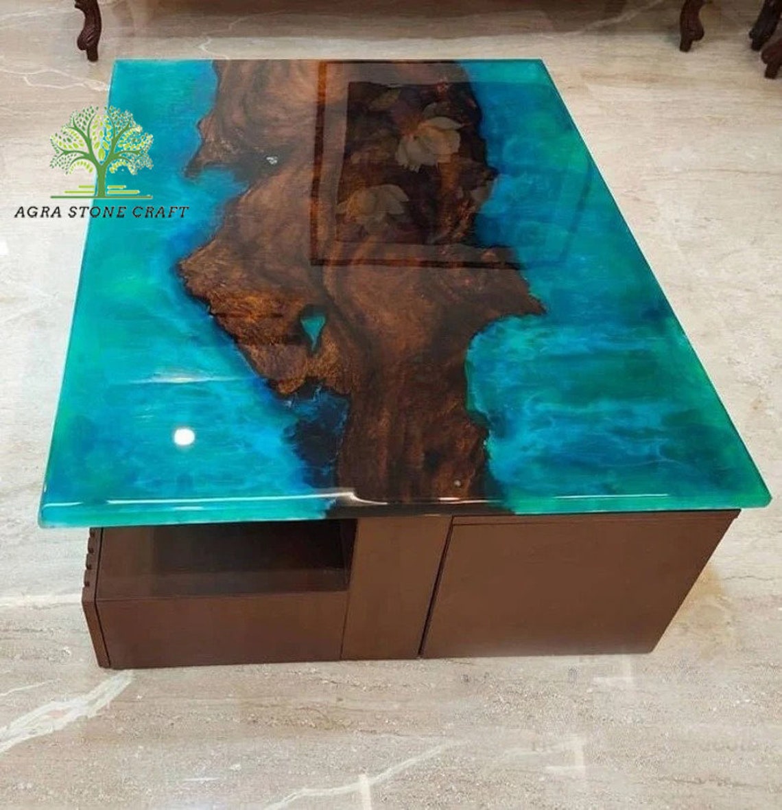 Epoxy Table Top Beach Wave Epoxy Table Live Edge Epoxy Dine - Etsy