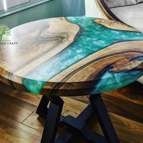 River Smoke Epoxy Resin Round Coffee Table Dining Epoxy - Etsy