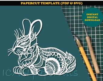 Rabbit Papercut - Etsy
