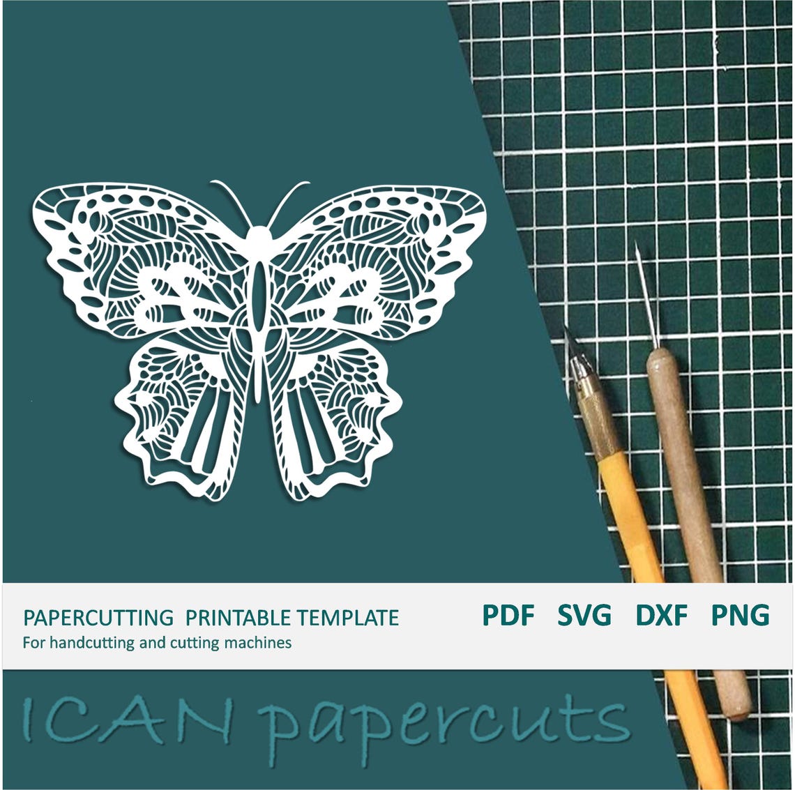 Butterfly #1 - Papercut Template - Handcut / Pdf File / Svg File ...