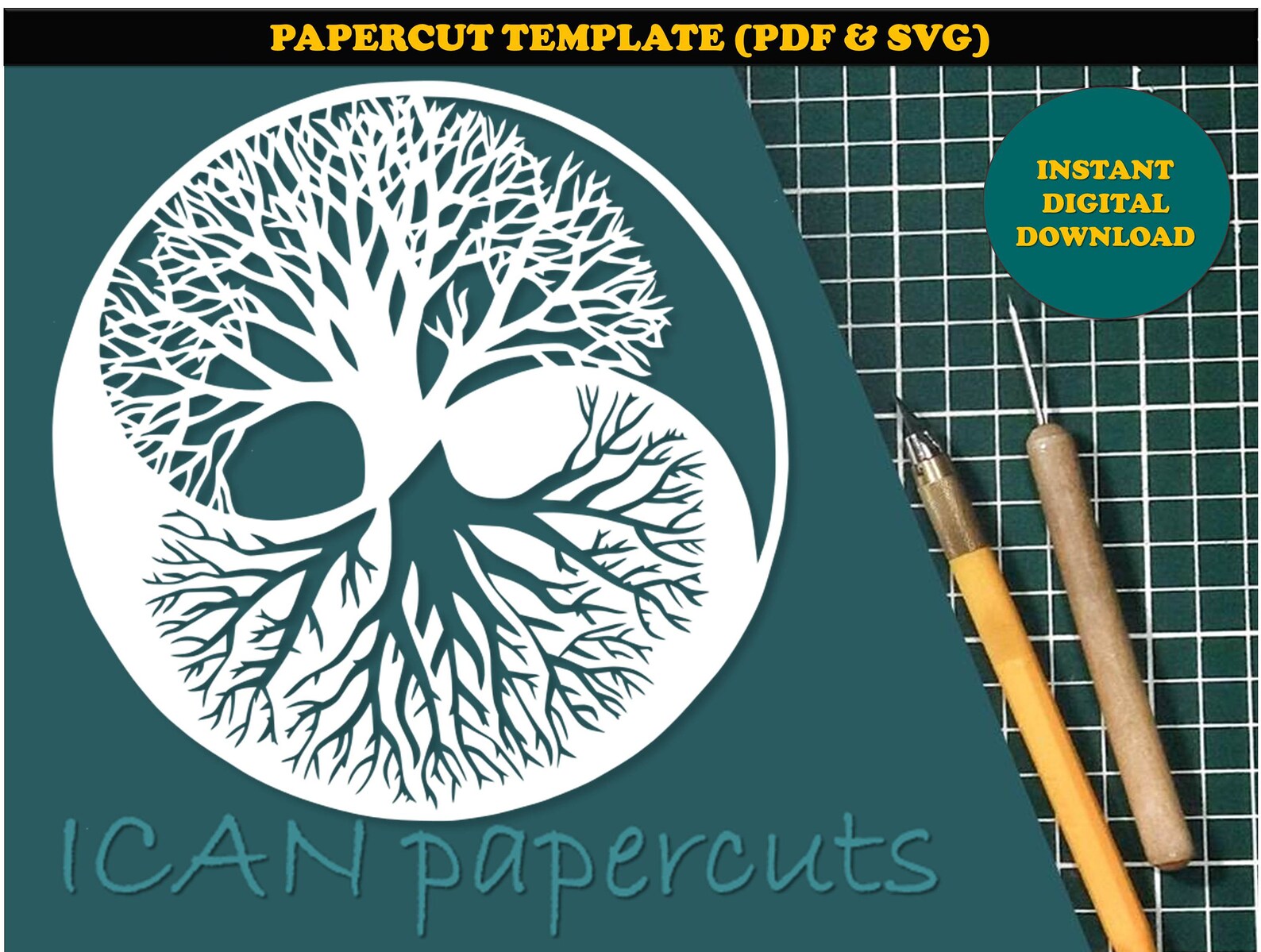 Tree of Life Pattern Papercut Template Handcut / Pdf File ...