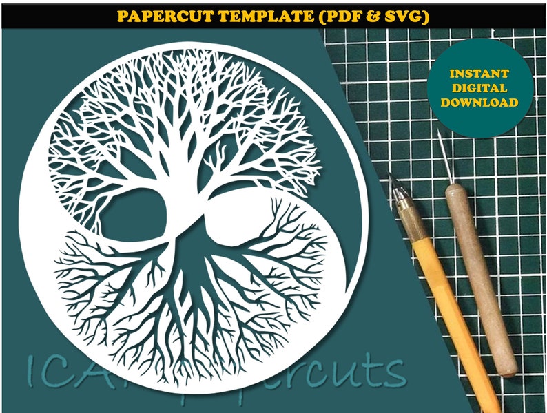 Tree of Life Pattern Papercut Template Handcut / Pdf File / - Etsy