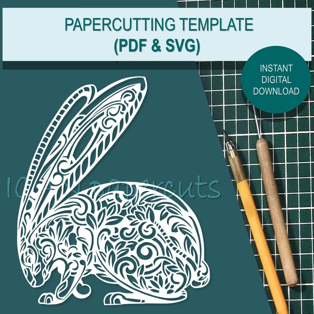 Hare Papercut Template Handcut / Pdf File / Papercutting / DIY / Svg ...