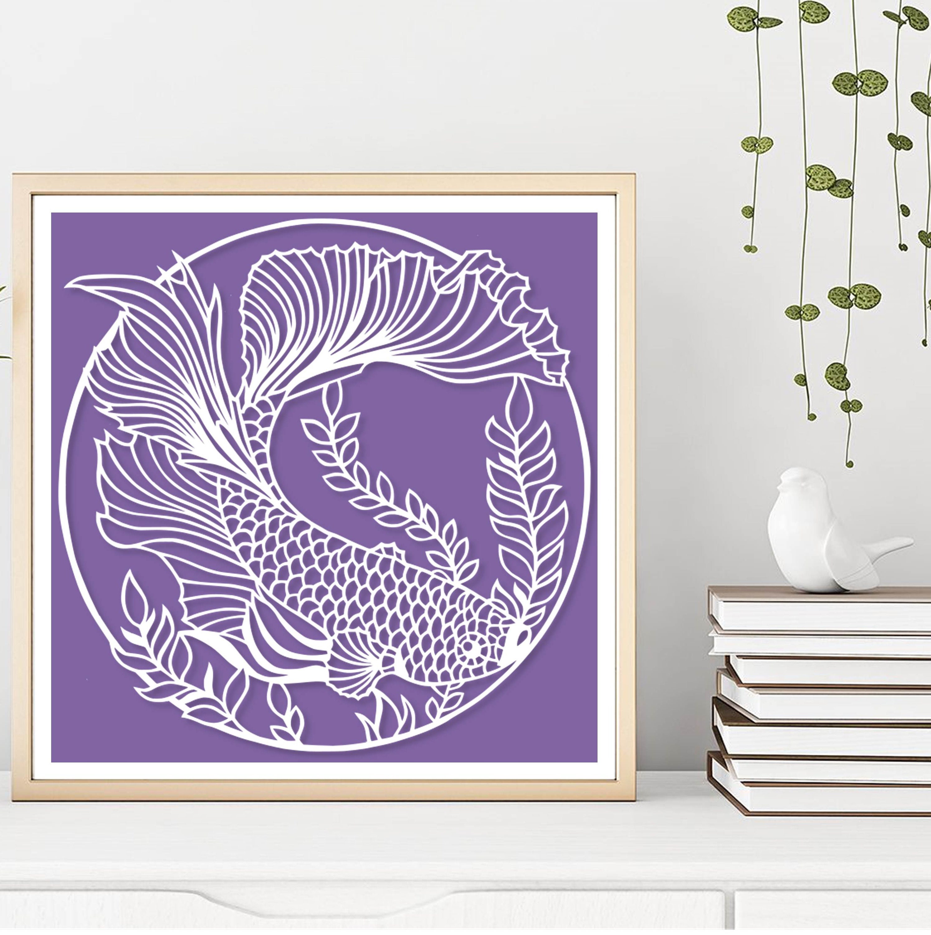 Koi Fish - Papercut Template - Handcut / Pdf File / Svg File ...