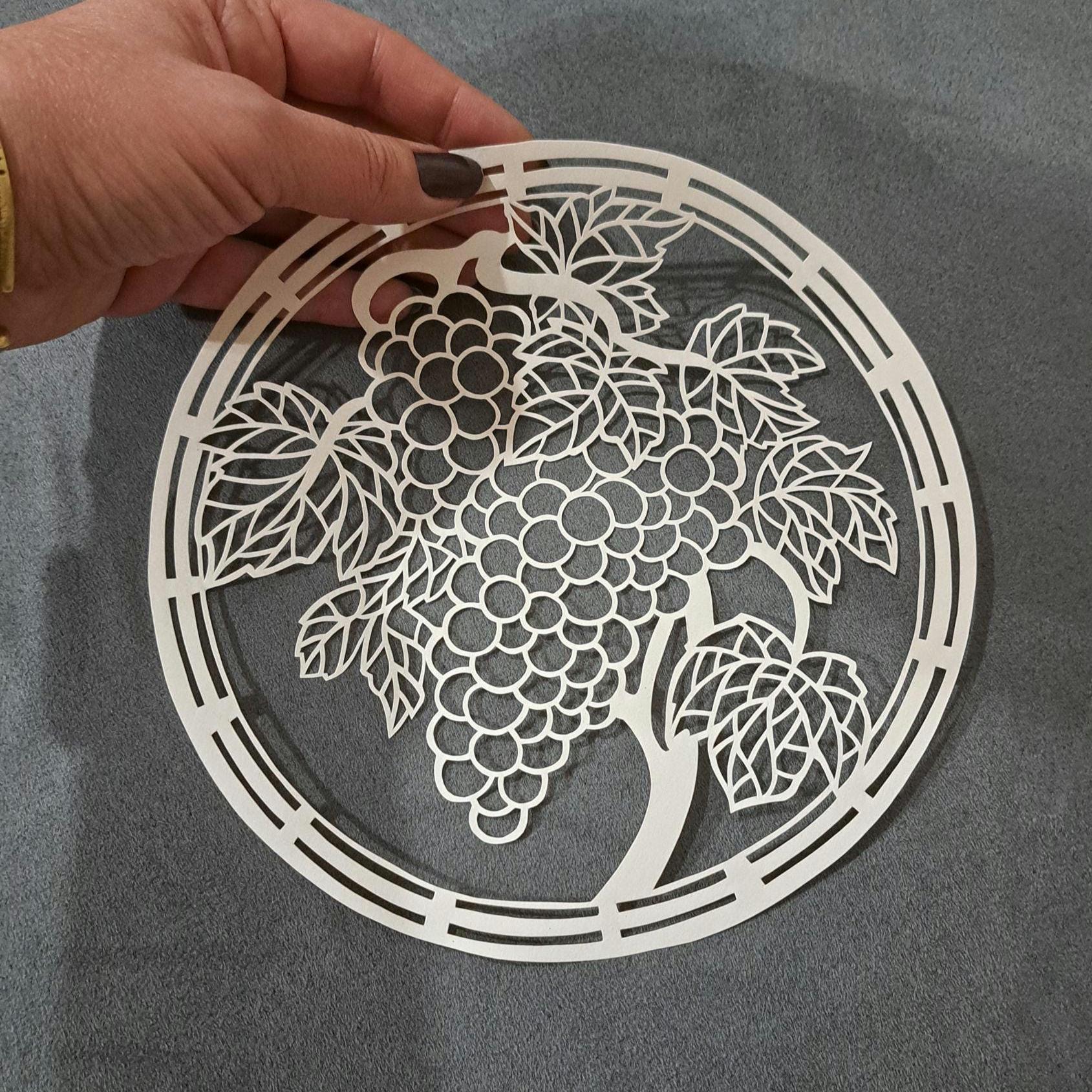 Grapes - Papercut Template - Handcut / Pdf File / Papercutting / DIY ...